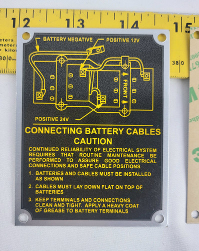 HMMWV Humvee Battery Connecting Data Plate New Original Military ...