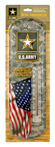 US Army Proud Family Metal Thermometer | Dansmotorpool