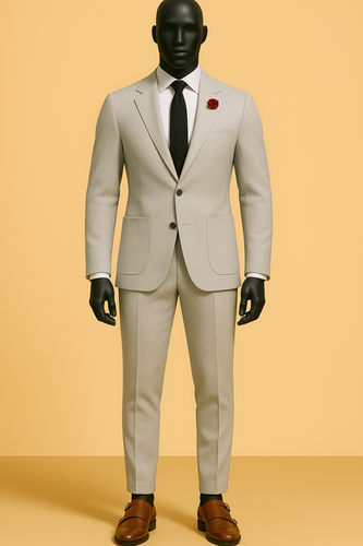 Classic 120s Single-Breasted Suit - Light Grey | The Dapper Men Co.