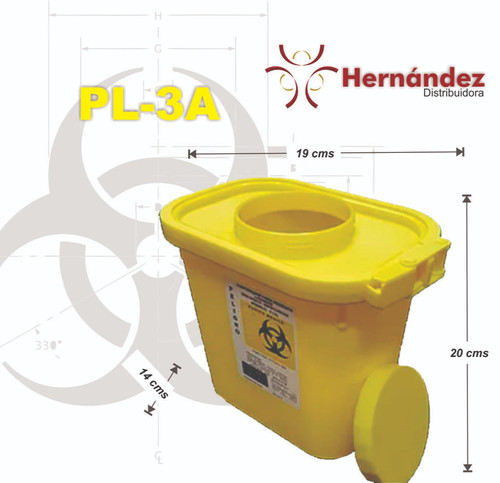 Contenedor para líquido Amarillo 3 litros | Distribuidora RPBI