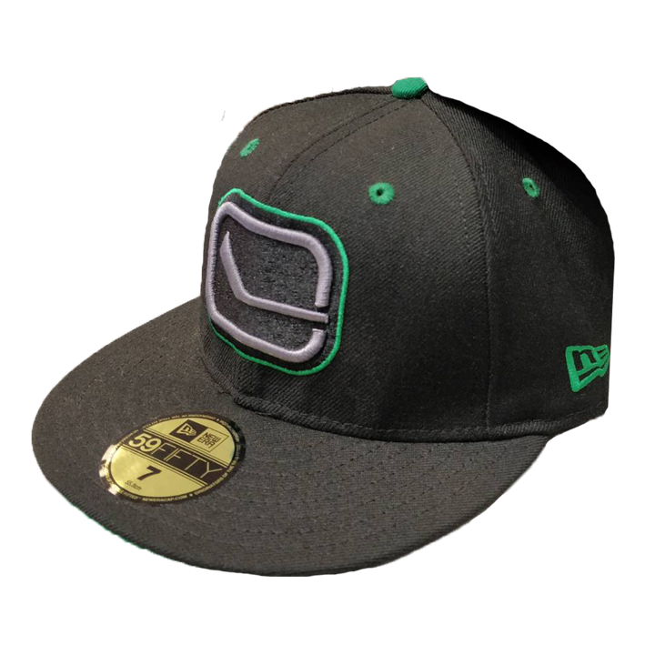 Men's Vancouver Canucks New Era Stick Logo Green on Black 59FIFTY ...