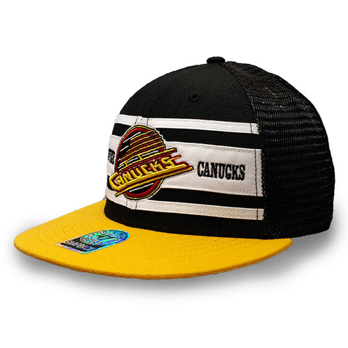 Men's Vancouver Canucks Skate Logo '47 Brand Black Yellow Mesh Back ...