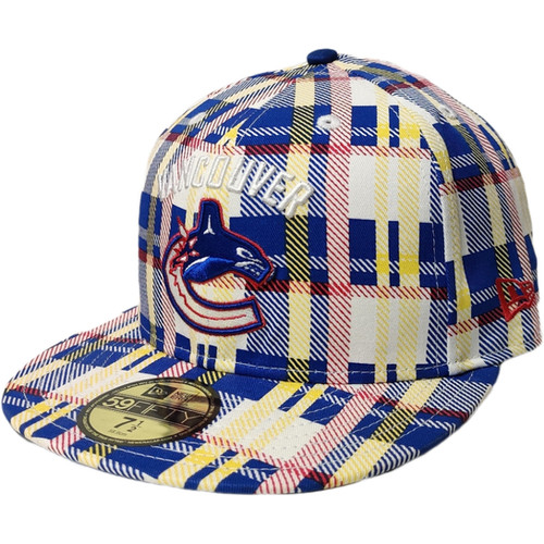 Vancouver Canucks Orca on Pastel Plaid New Era 59FIFTY Fitted Hat ...