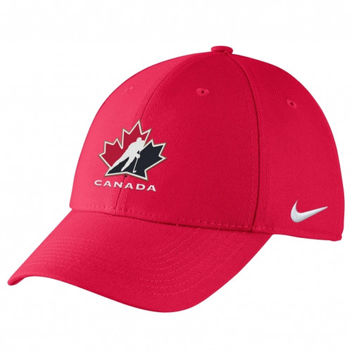 Team Canada 2019 IIHF WJC Nike DRI-FIT Red Swoosh flex Hat ...