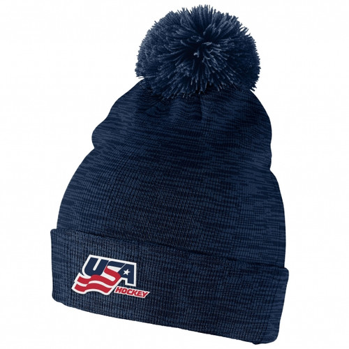 Team USA IIHF 2019 World Junior Champ. Nike Cuffed Pom Knit Hat ...