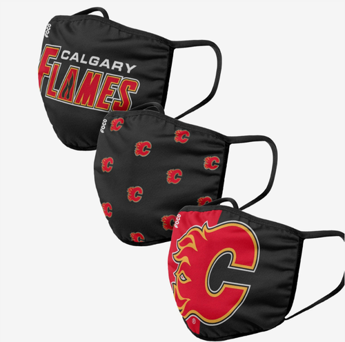 Calgary Flames 3 PACK FACE MASKS (Adult) | VancitysportsShop