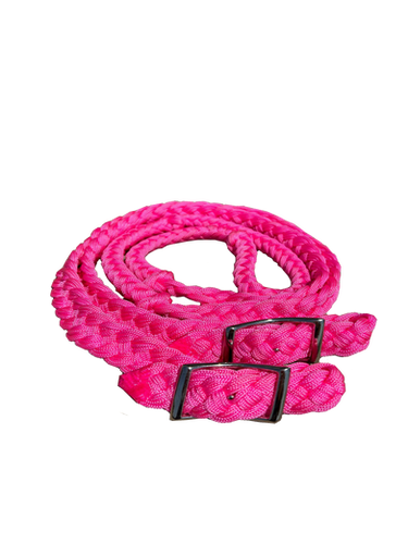 Pink Braided Adjustable Pony Reins | Performance Pony Co.