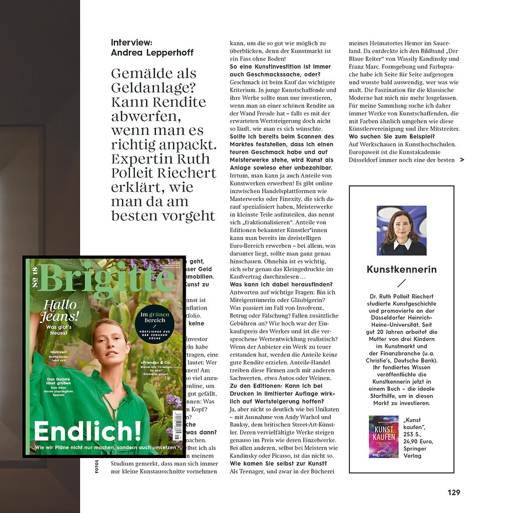 Eine Kunstsammlung ist wie ein Sparbuch – Brigitte im Gespräch mit Ruth ...
