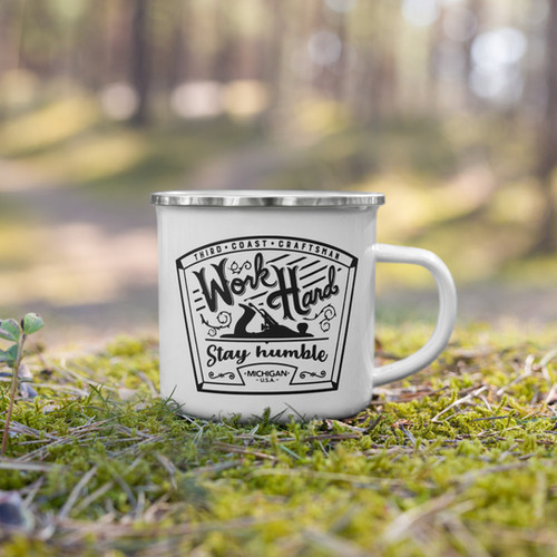 Work Hard Stay Humble Enamel Mug | website