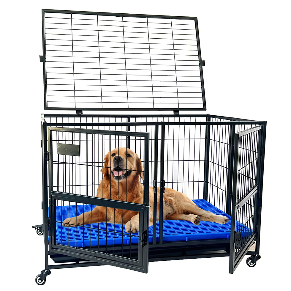43" Double Door Dog Crate with Enhanced Flooring | K9Reproduction