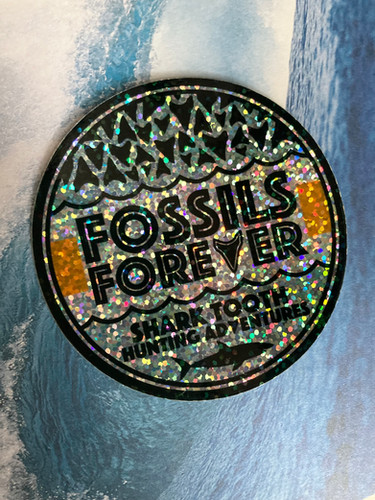 3 inch Glitter Logo Sticker | Fossils Forever