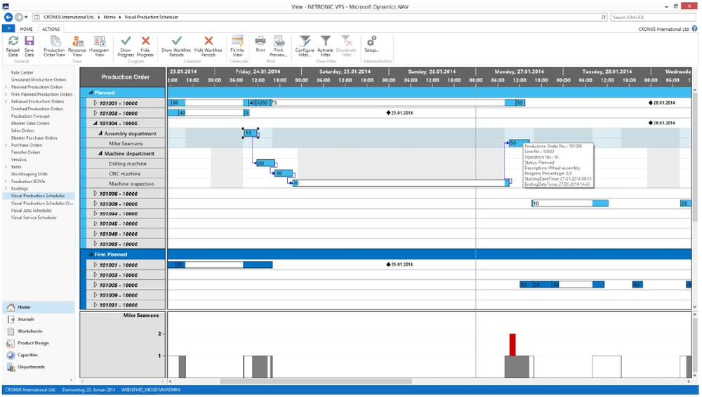 How to Visually Schedule Production Orders in Dynamics NAV