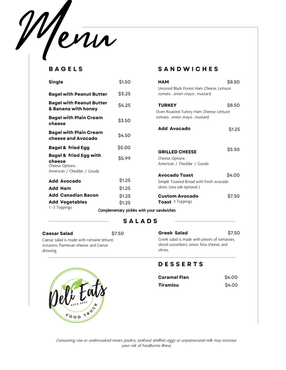 Menus | Deli Eats