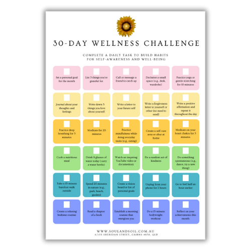 FREE 30 Day Wellness Challenge - Instant Download | Soul & Soil