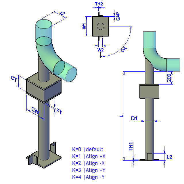 AutoCAD Plant 3D Elbow Trunnion Pipe Support
