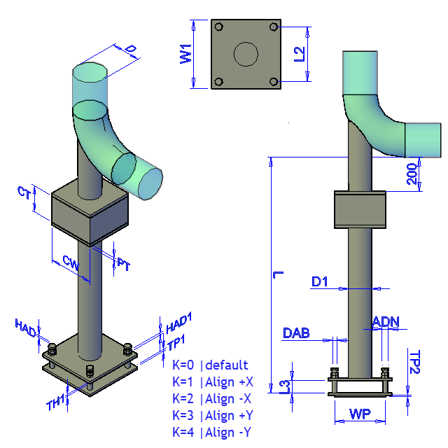 AutoCAD Plant 3D Elbow Trunnion Pipe Support