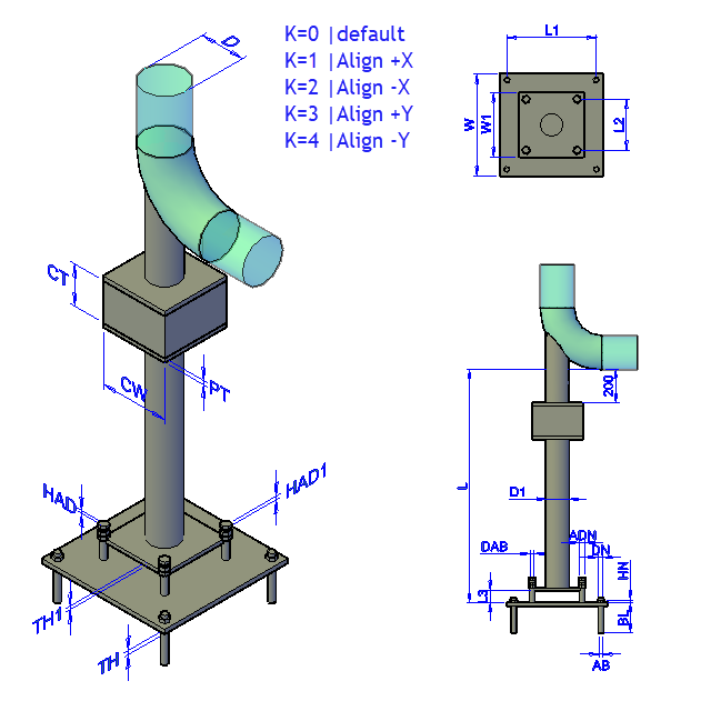 AutoCAD Plant 3D Elbow Trunnion Pipe Support