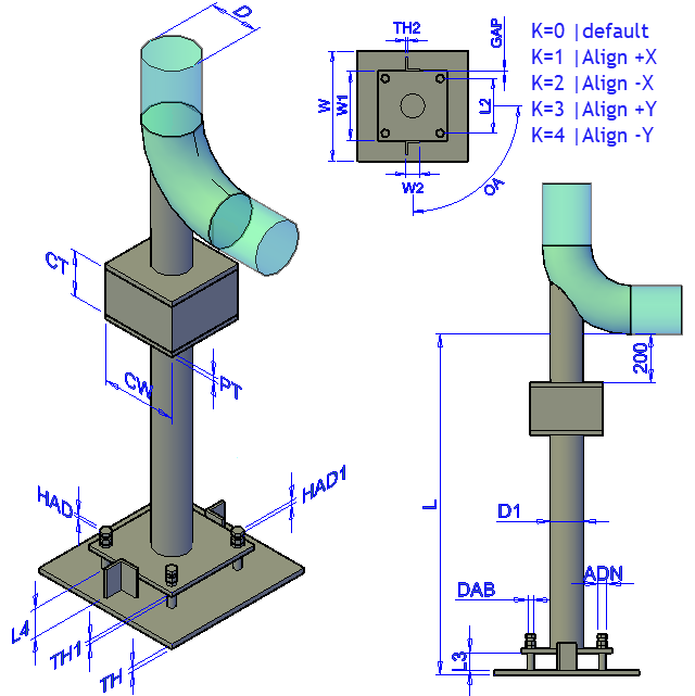AutoCAD Plant 3D Elbow Trunnion Pipe Support