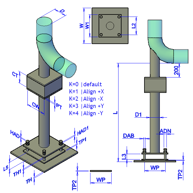 AutoCAD Plant 3D Elbow Trunnion Pipe Support