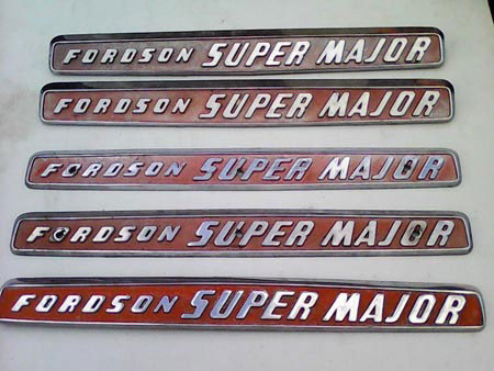 3373 Fordson Super Major bonnet badges original - each | Pocock