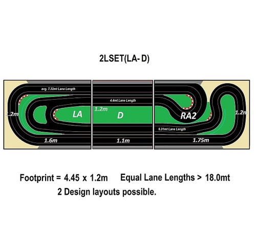 MT-2LSET(LA-D) Modular Track system - 2 Lanes (3 tables) | Mrslotcar