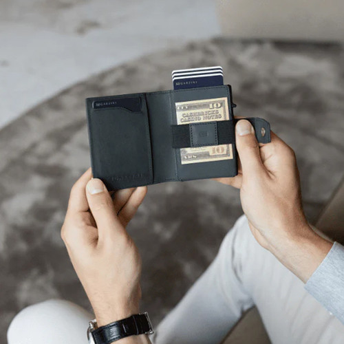 Garzini Metal Wallet (Carbon Black) | Flaming Queen Home