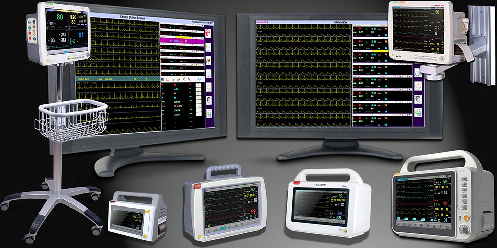 Telemetry Systems-Cardiac Heart Monitors, Central Stations.