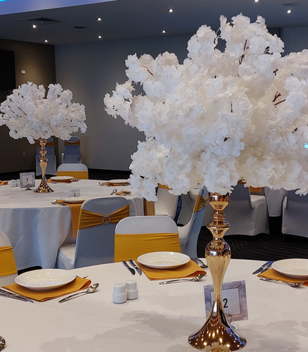 Gold Stand With Blossom | Wow Weddings Hire