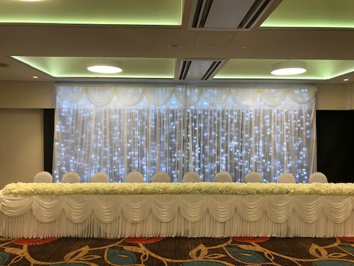 Top Table Skirting with Swag | Wow Weddings Hire