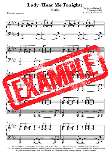 Modjo - Lady (Hear Me Tonight) Sheet Music For Piano (SOLO)