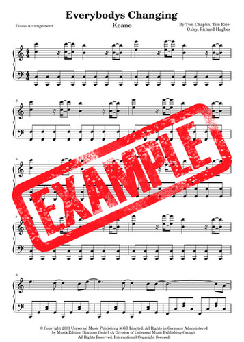 Keane - Everybody's Changing Sheet Music | Piano Go Life