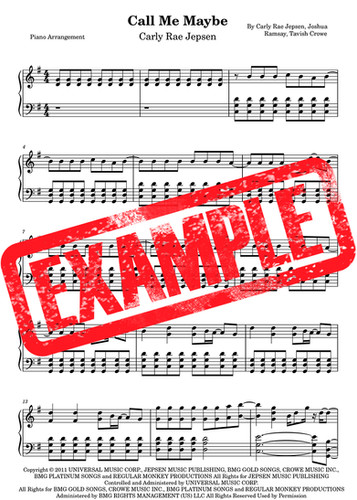 Carly Rae Jepsen - Call Me Maybe Sheet Music | Piano Go Life