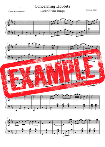 Lord of the Rings - Concerning Hobbits Sheet Music | Piano Go Life