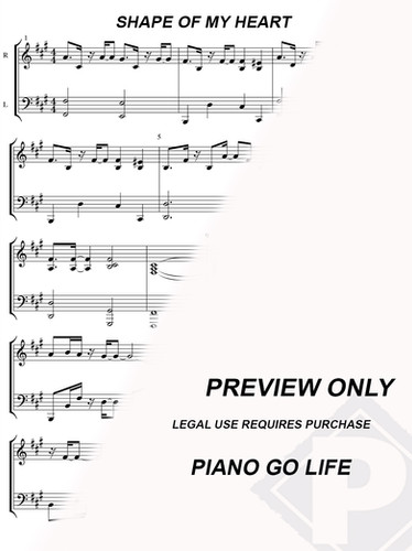 Sting - Shape of My Heart Sheet Music | Piano Go Life