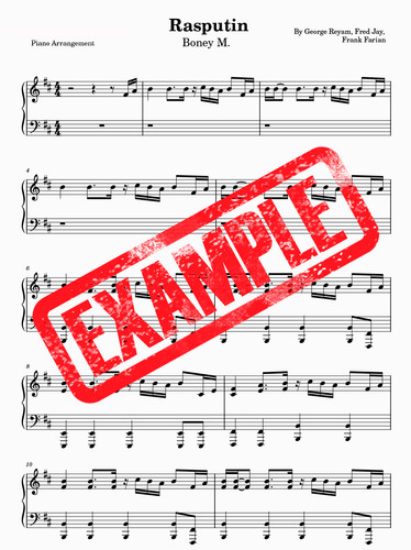 Boney M. - Rasputin Sheet Music | Piano Go Life