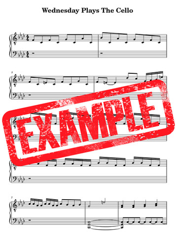 Wednesday Plays The Cello Sheet Music For Piano (SOLO)