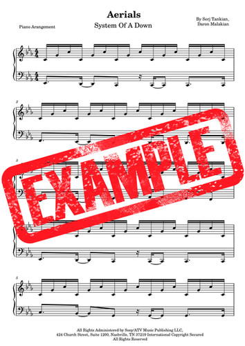 System Of A Down - Aerials Sheet Music | Piano Go Life