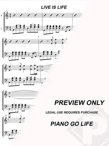 OPUS - Live Is Life Sheet Music | Piano Go Life