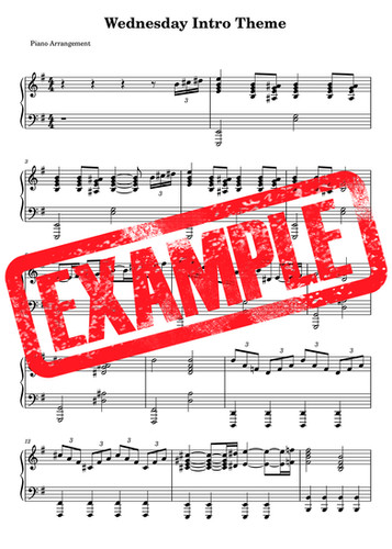 Wednesday Intro Theme Sheet Music For Piano (SOLO)