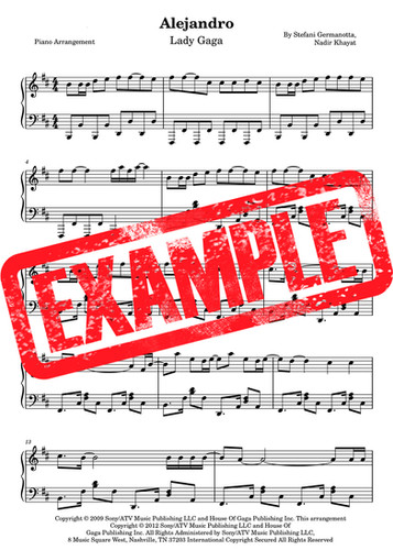 Lady Gaga - Alejandro Sheet Music | Piano Go Life