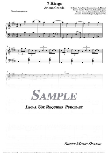 Ariana Grande - 7 Rings Sheet Music | Piano Go Life