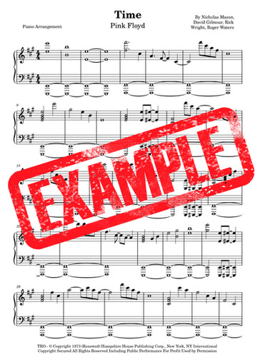 Pink Floyd - Time Sheet Music | Piano Go Life