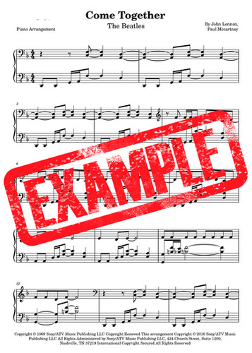 The Beatles - Come Together Sheet Music | Piano Go Life