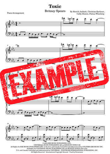 Britney Spears - Toxic Sheet Music | Piano Go Life
