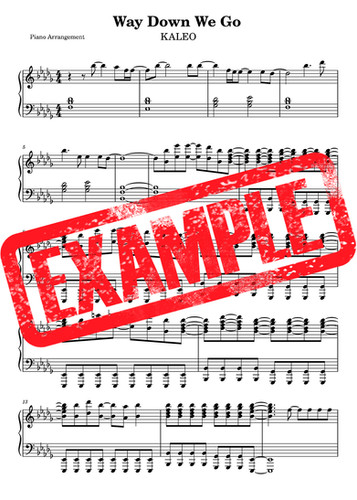 KALEO - Way Down We Go Sheet Music | Piano Go Life