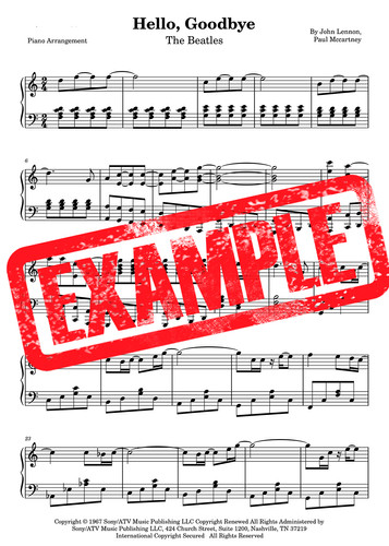 The Beatles - Hello, Goodbye Sheet Music | Piano Go Life