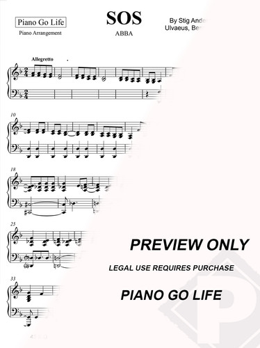 ABBA - SOS Sheet Music | Piano Go Life