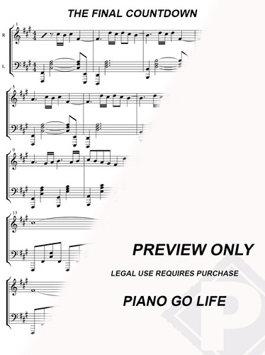 Europe - The Final Countdown Sheet Music | Piano Go Life