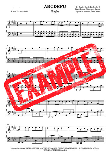GAYLE - ABCDEFU Sheet Music | Piano Go Life