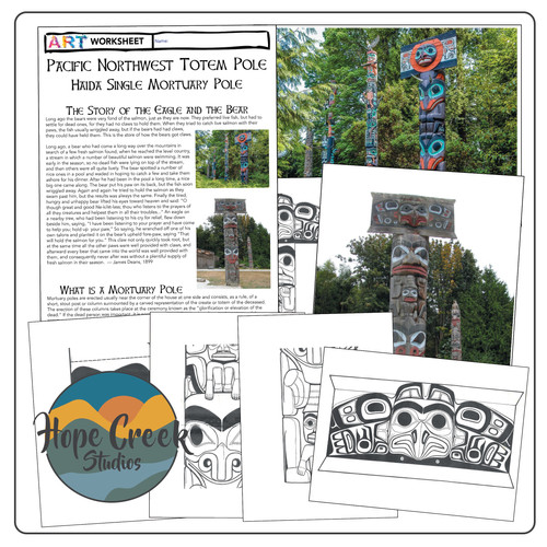 Pacific Northwest Totem Pole Mortuary Native Lesson Worksheet Print Out ...